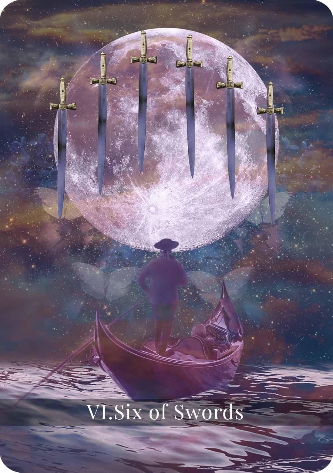 The Six of Swords: Tarot Card Meaning - Love - Work - Health - Auntyflo.com